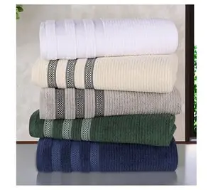 SUPERIOR 3pc Soft Zero Twist Cotton Ribbed Plus Bath Towels