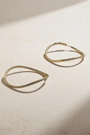 ANITA KO Twisted 18-karat Diamond Hoop Earrings - Gold