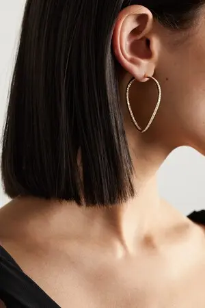 ANITA KO Twisted 18-karat Diamond Hoop Earrings