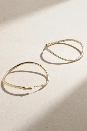 ANITA KO Twisted 18-karat Diamond Hoop Earrings
