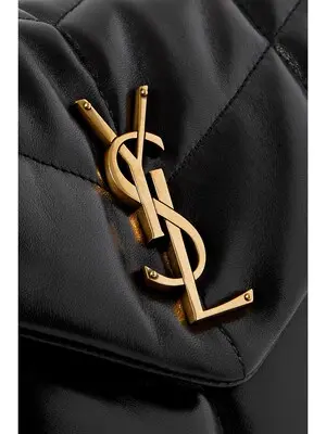 Saint Laurent Small Matelassé Leather Shoulder Bag - Black