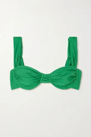 Faithfull The Brand Faithfull The Brand + Net Sustain Sol Ruched Bikini Top Green
