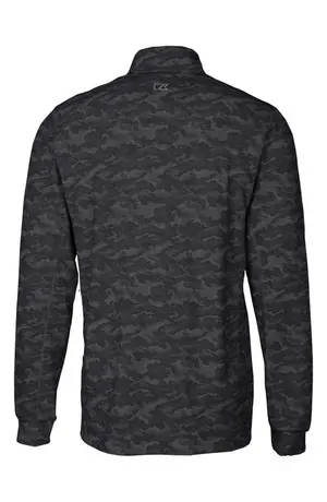 Cutter & Buck Traverse Camo Quarter Zip Pullover - Black
