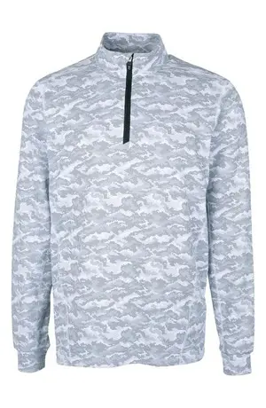 Cutter & Buck Traverse Camo Quarter Zip Pullover - Charcoal
