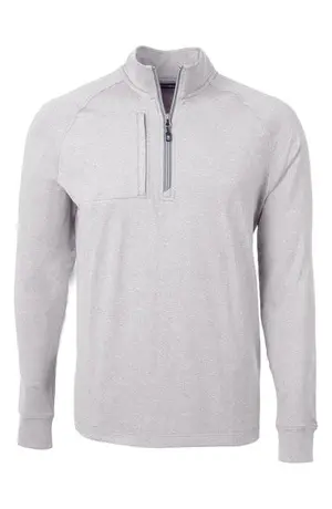 Cutter & Buck Adapt Heather Quarter Zip Pullover - Polished Heather