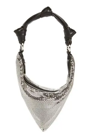 Amina Muaddi Mini Cameron Mesh Hobo Bag