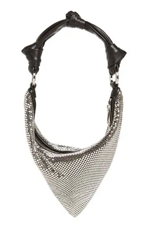 Amina Muaddi Mini Cameron Mesh Hobo Bag
