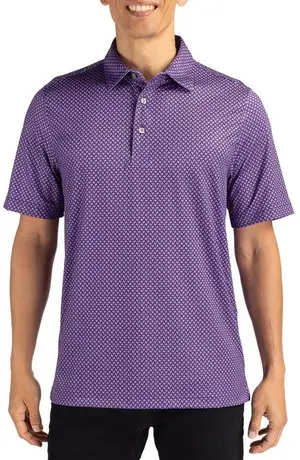 Cutter & Buck Geo Pattern Performance Polo College Purple