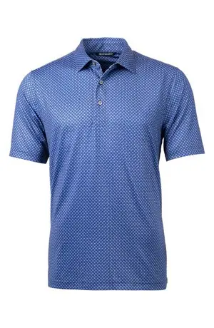 Cutter & Buck Geo Pattern Performance Polo - Navy Blue