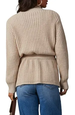 VICI Wixson Rib Belted Mock Neck Sweater