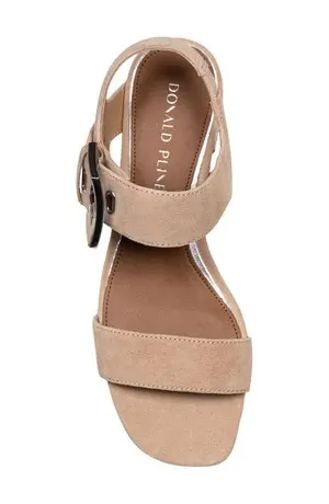 DONALD PLINER Croc-embossed Heel Sandal - Sand