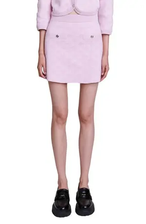 Maje Jenthe Metallic Tonal Print Miniskirt