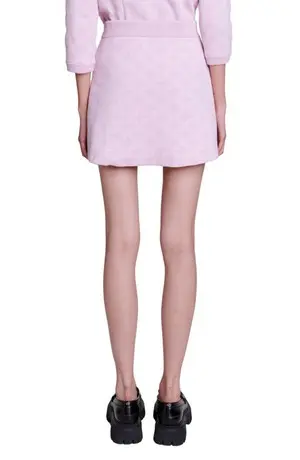 Maje Jenthe Metallic Tonal Print Miniskirt