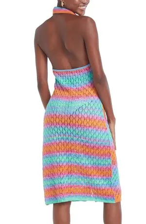 CAPITTANA Cielo Multicolor Crochet Halter Cover-up Dress