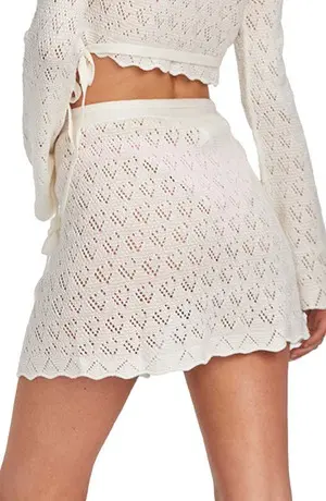 CAPITTANA Kaia Openwork Crochet Cover-up Miniskirt - Ivory