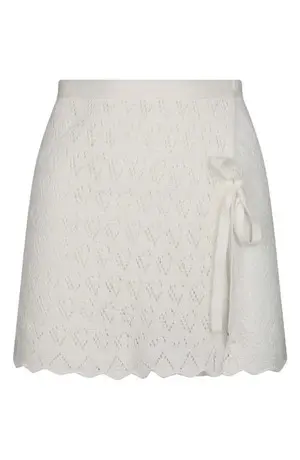 CAPITTANA Kaia Openwork Crochet Cover-up Miniskirt - Ivory