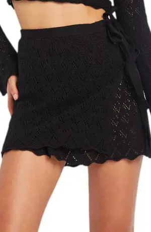 CAPITTANA Kaia Side Tie Knit Cover-up Wrap Skirt