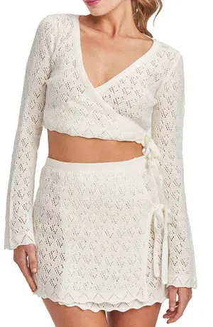 CAPITTANA Kaia Crochet Cover-up Sweater - Ivory