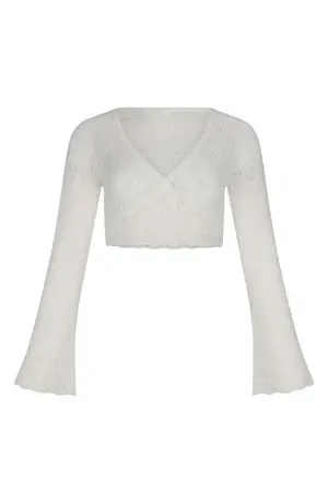 CAPITTANA Kaia Crochet Cover-up Sweater - Ivory