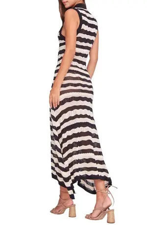 CAPITTANA Mila Stripe Crochet Sleeveless Cover-up Dress