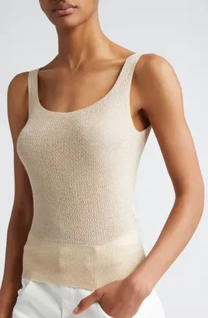 Eleventy Metallic Knit Tank