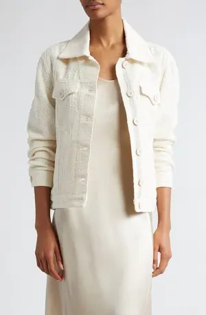Eleventy Slub Weave Cotton-blend Trucker Jacket