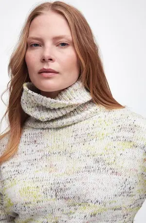 Barbour Marled Cotton-blend Turtleneck Sweater