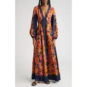 Zimmermann Acadian Paisley Long Sleeve Silk Maxi Dress