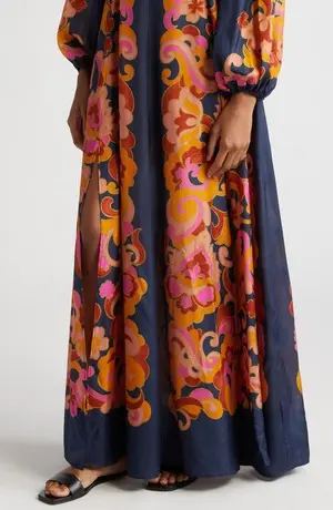 Zimmermann Acadian Paisley Long Sleeve Silk Maxi Dress