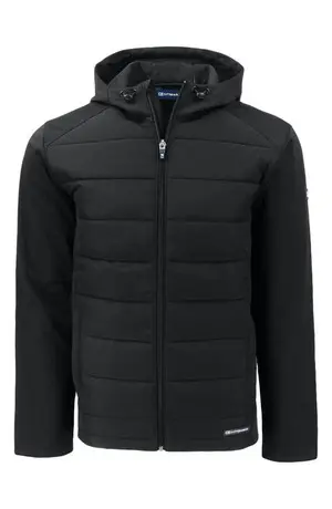 Cutter & Buck Evoke Hybrid Softshell Hooded Jacket - Black