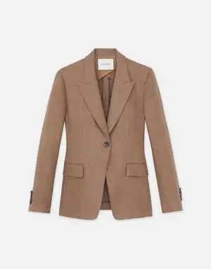 Lafayette 148 New York Linen Single Button Cutaway Blazer