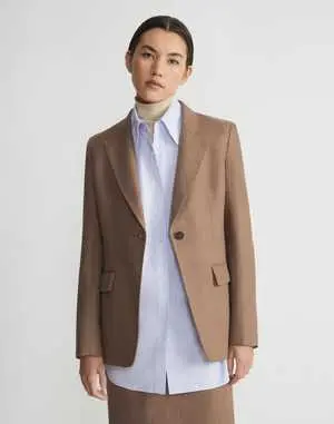 Lafayette 148 New York Linen Single Button Cutaway Blazer