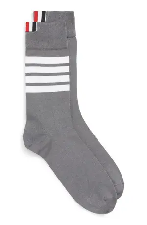 Thom Browne Stripe Crew Socks Medium Grey