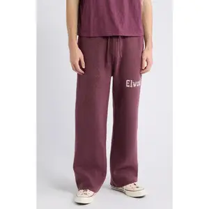 ELWOOD Intarsia Logo Baggy Sweatpants - Maroon