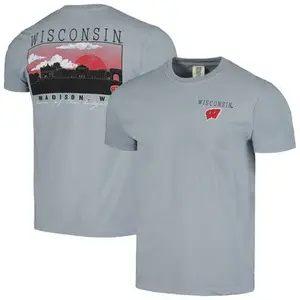 IMAGE ONE Wisconsin Badgers Campus Scene Comfort Colors T-shirt - Gray