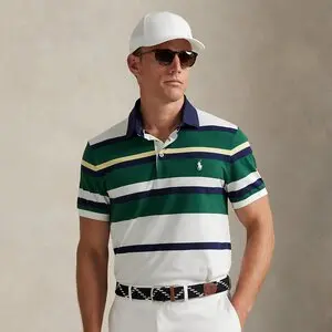 Ralph Lauren Tailored Fit Performance Polo Shirt Kelly Green Multi