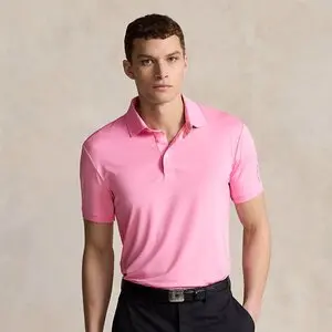 Ralph Lauren Tailored Fit Performance Polo Shirt Pink Flamingo