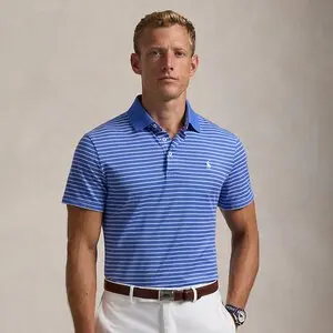 Ralph Lauren Tailored Fit Performance Polo Shirt Scottsdale Blue Multi