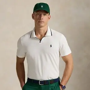Ralph Lauren Tailored Fit Performance Polo Shirt White/refined Navy