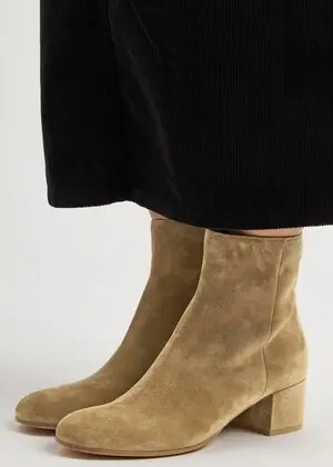 GIANVITO ROSSI Suede Ankle Boots - Camel
