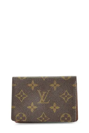 LOUIS VUITTON Monogram Canvas Porte 2 Cartes Vertical - Brown