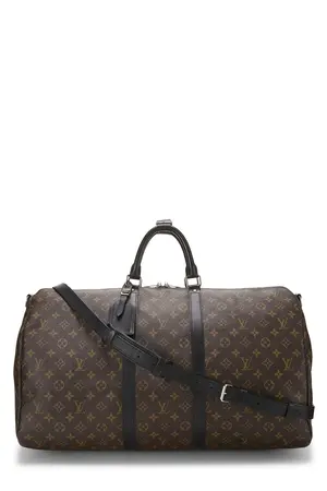 LOUIS VUITTON Monogram Macassar Keepall Bandouliere 55 - Brown