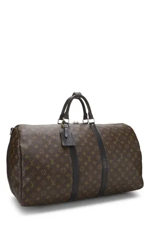 LOUIS VUITTON Monogram Macassar Keepall Bandouliere 55 - Brown