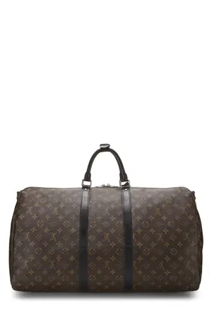 LOUIS VUITTON Monogram Macassar Keepall Bandouliere 55 - Brown
