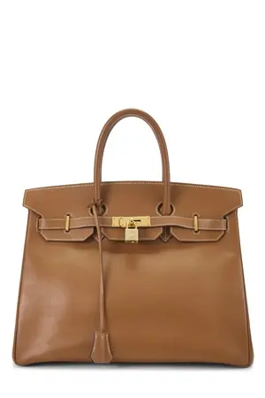 Hermès Hermès Gold Courchevel Birkin 35 Bag Brown