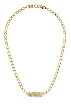 Dior Crystal 'cd' Pendant Necklace - Gold