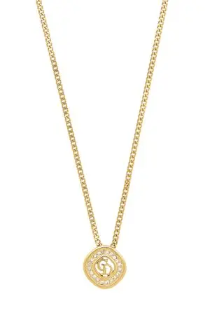 Dior Cd Crystal Charm Necklace