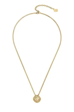 Dior Cd Crystal Charm Necklace - Gold