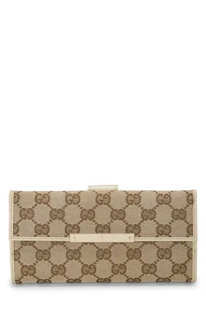 Gucci Original Gg Canvas Continental Wallet - White