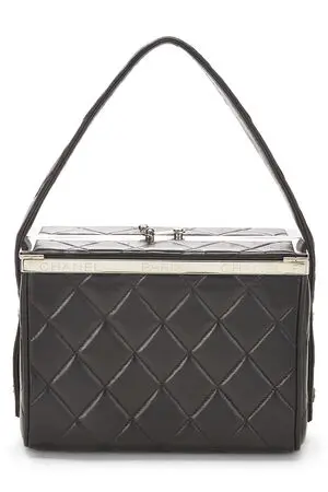 Chanel Quilted Lambskin Box Vanity - Black